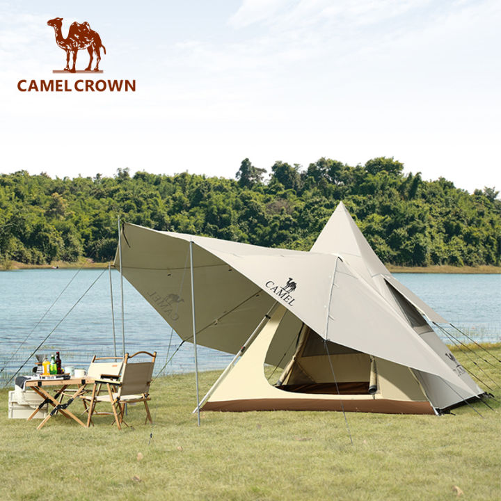CAMEL CROWN เต็นท์ตั้งแคมป์,เต็นท์กางอัตโนมัติทรงปิรามิดอินเดียพับได้ขนาดกระทัดรัด | Lazada.co.th
