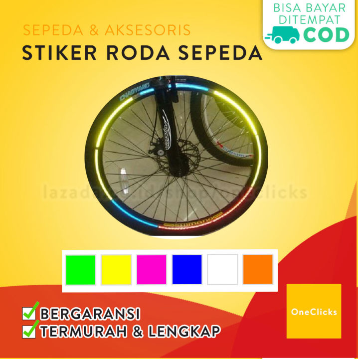 Stiker Roda Sepeda 8 Strip Tersedia 6 Pilihan Varian Warna | Lazada ...
