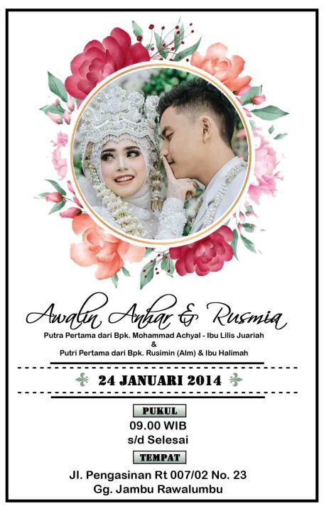 ISI 25 STRONG 004 AKAD MINI KARTU UNDANGAN KECIL PERNIKAHAN NIKAH ...