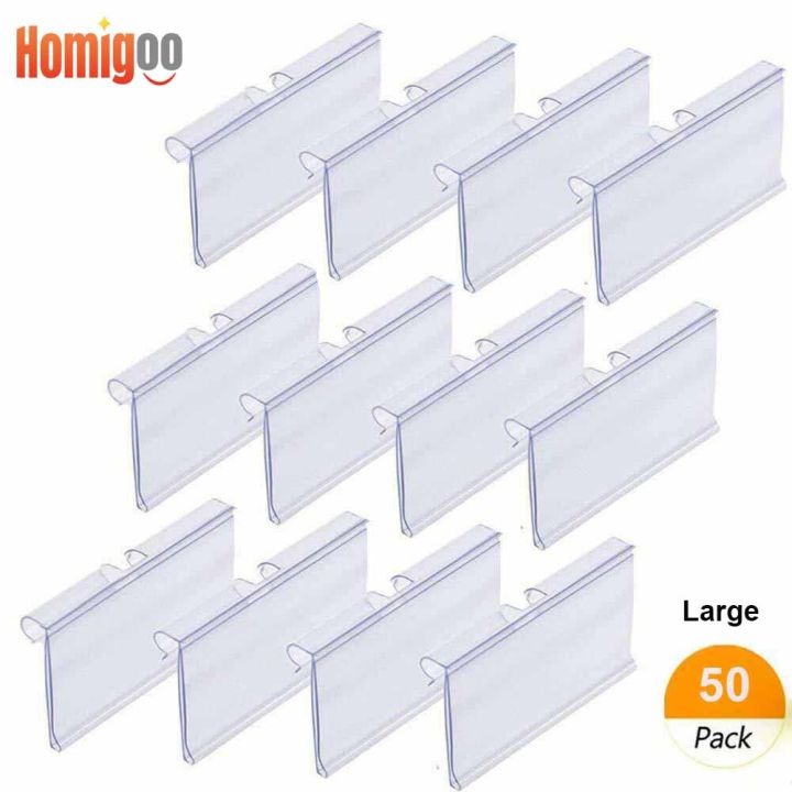 Homigoo - 50 pcs Supermarket Clear Pvc Price Tag Sign Label Display ...