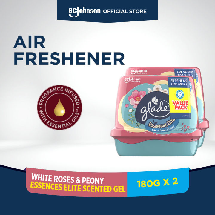 Glade Room Air Freshener Essences Elite Scented Gel White Roses & Peony ...