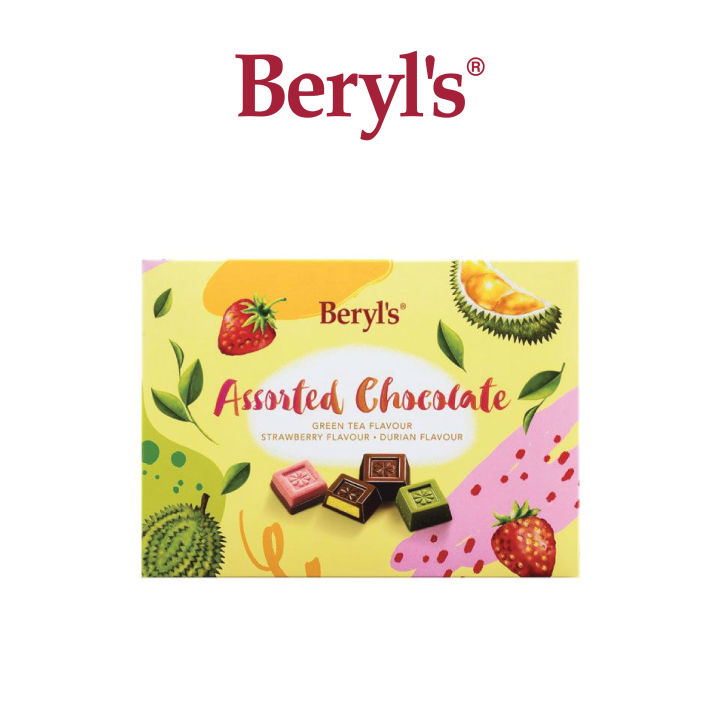 Beryl's Assorted Chocolate - Green Tea, Strawberry, Durian Flavour 100g ...