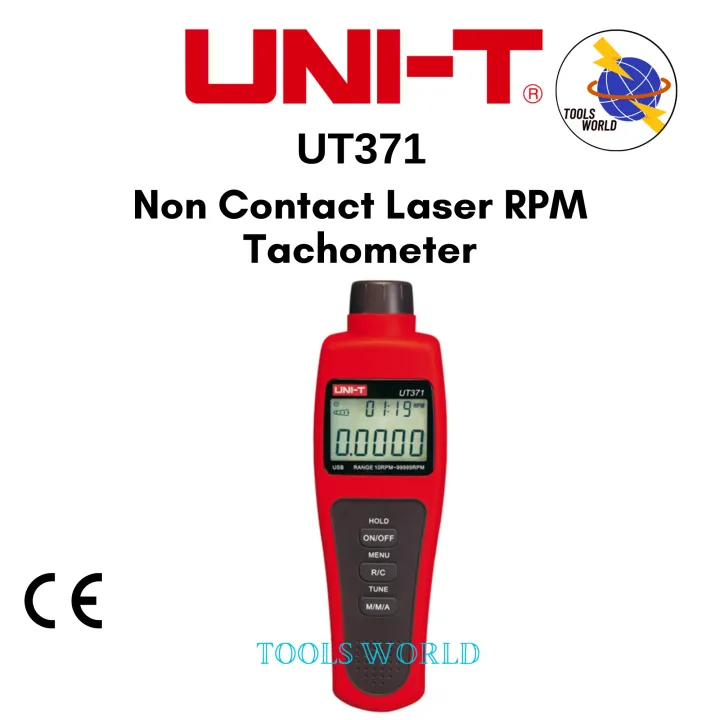UNI-T UT371 Non Contact Laser RPM Meter Tachometer Rotating Speed ...