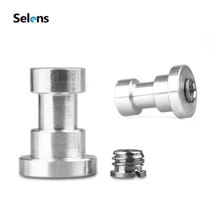 Selens 1/4 3/8 Interchange Adapter Screws Flash Stand Two Headlight ...