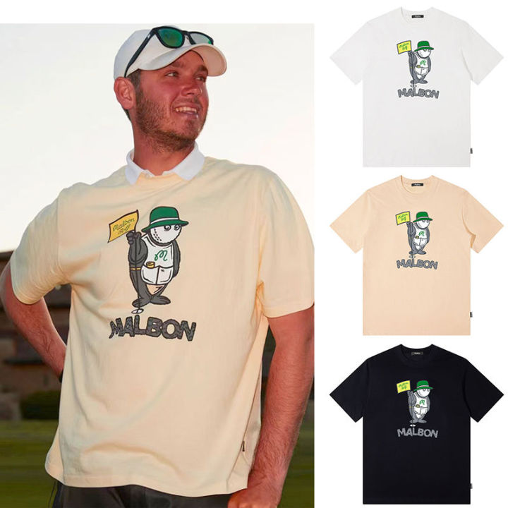 Malbon Golf 23แขนสั้นฤดูร้อนดอกไม้พิมพ์เสื้อยืดเสื้อผ้ากอล์ฟสำหรับ ...