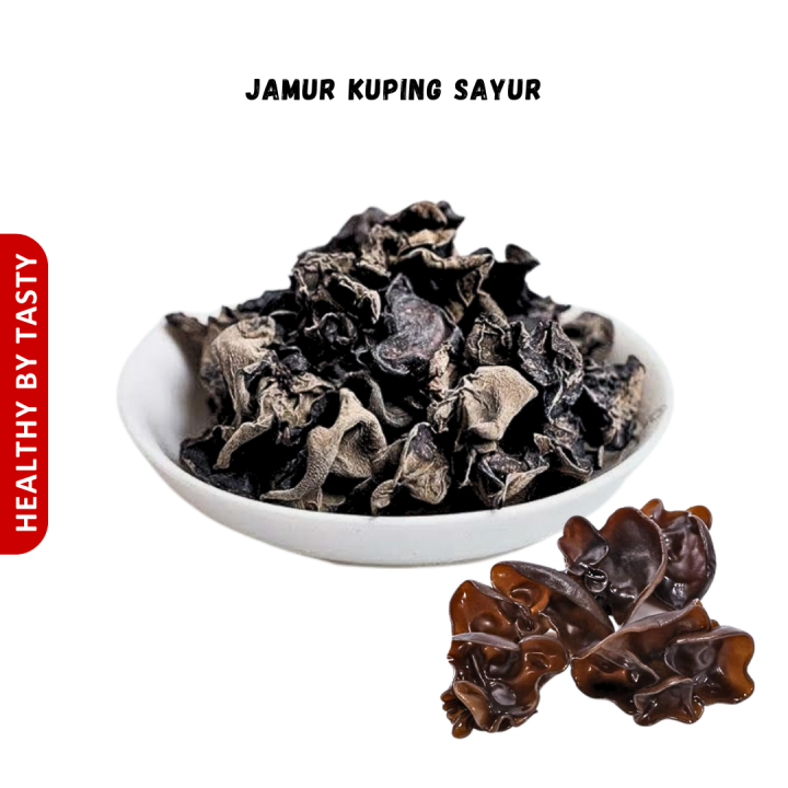 Jamur Kuping Kering Sayur Bokni Hitam Dried Black Fungus Jamur Kuping ...