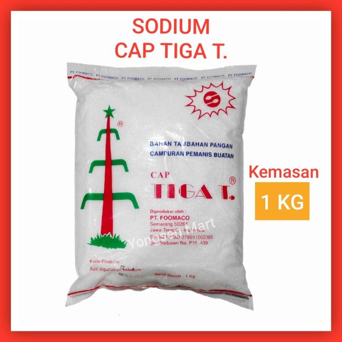 ( 1 KG ) sodium pemanis buatan Tiga Tebu kemasan 1kg / natrium siklamat ...