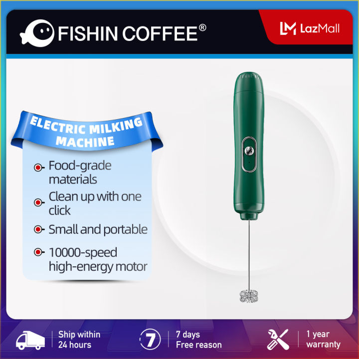 FISHIN COFFEE Electric Milk Frother USB Charging Electric Milk Frother ...