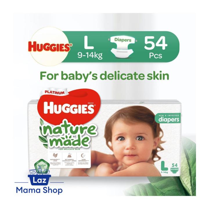 Huggies Platinum Naturemade L 54s Tape Diapers (Laz Mama Shop) | Lazada ...