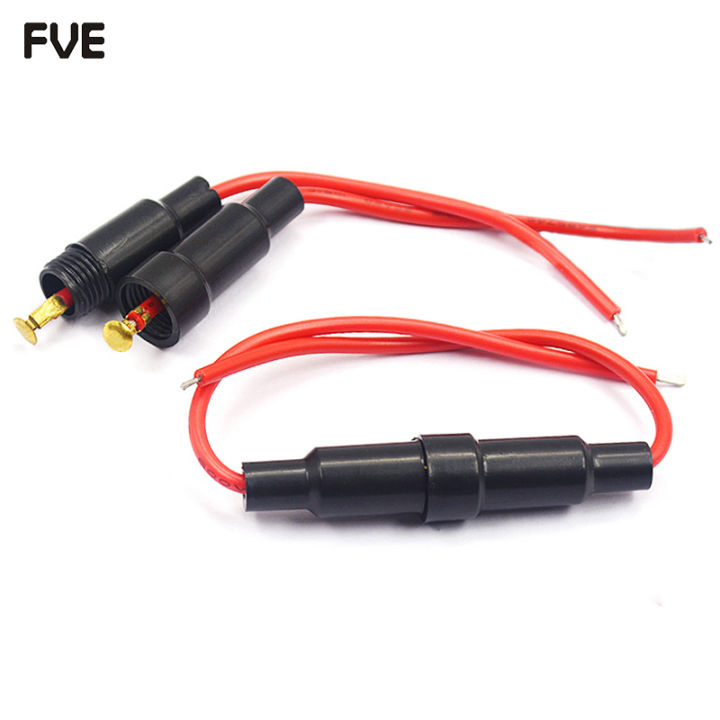 10pcs 5*20mm Glass fuse holder Screw Type 5X20mm with 22AWG Wire Cable ...