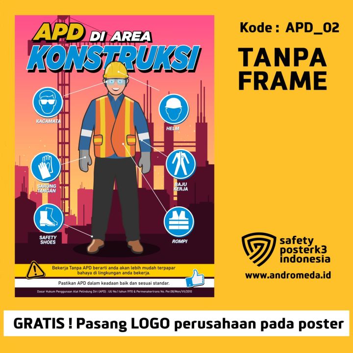 Safety Poster K3 : APD di Area Kontruksi Pembangunan Teknik Sipil ...