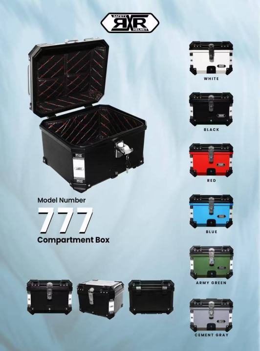 RXR TOP BOX HARD PLASTIC MOTORCYCLE BOX MOTOR BOX STORAGE 777 | Lazada PH