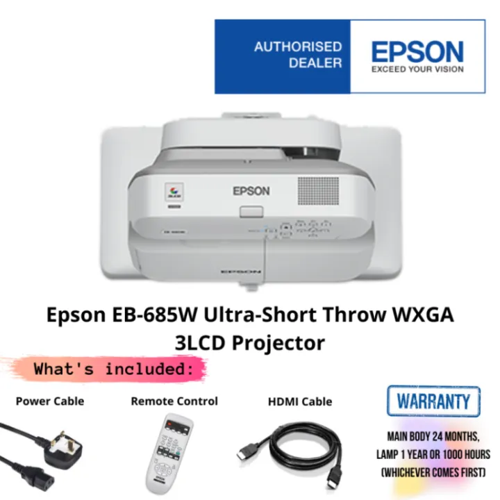 Epson EB-685W Ultra-Short Throw WXGA 3LCD Projector | Lazada