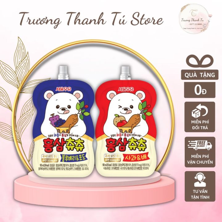 Nước Hồng Sâm Chuchu (Chu Chu) Hàn Quốc Cho Bé Giúp Bé Ăn Ngon Ngủ Ngon ...