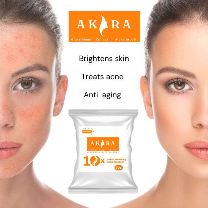 AKIRA Bleaching Soap 10x Whitening Effect with Collagen Glutathione ...