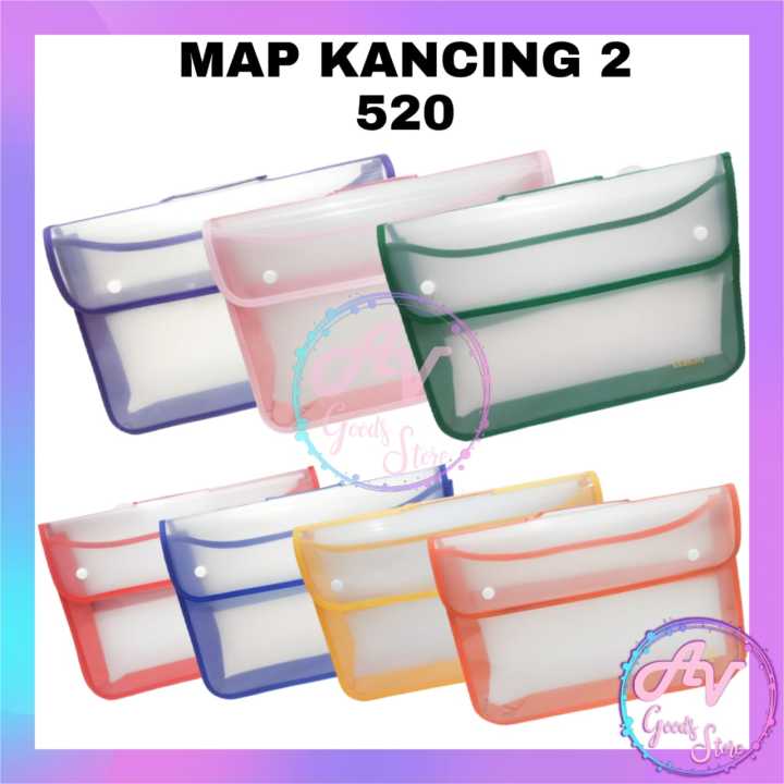MAP TAS 2 KANCING + JARING FOLIO 520 / map plastik kancing 2 / school ...