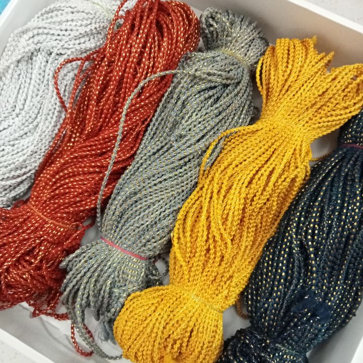TALI DORI (80meter) 3mm with Gold Stripe ROPE FOR TAILORING / CRAFT ...