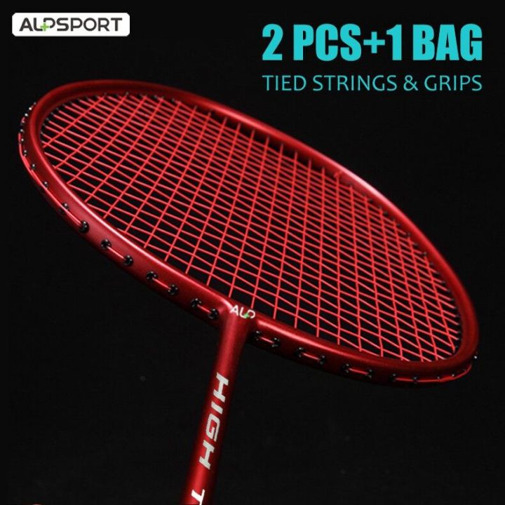 ALP RR badminton racket, 2 PCS 100 carbon 4U G5 24lbs dengan tali raket ...