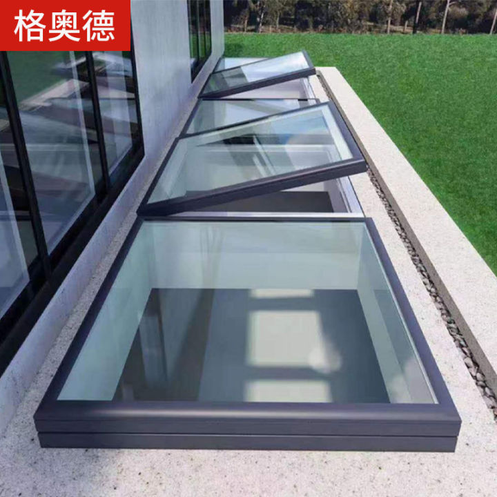 Intelligent electric skylight aluminum alloy inclined flat roof attic ...
