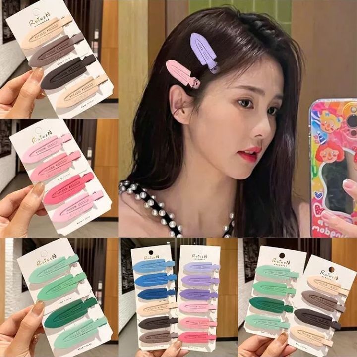 3PCS/Candy-colored seamless bangs with girly Heart Color hair clip duck ...