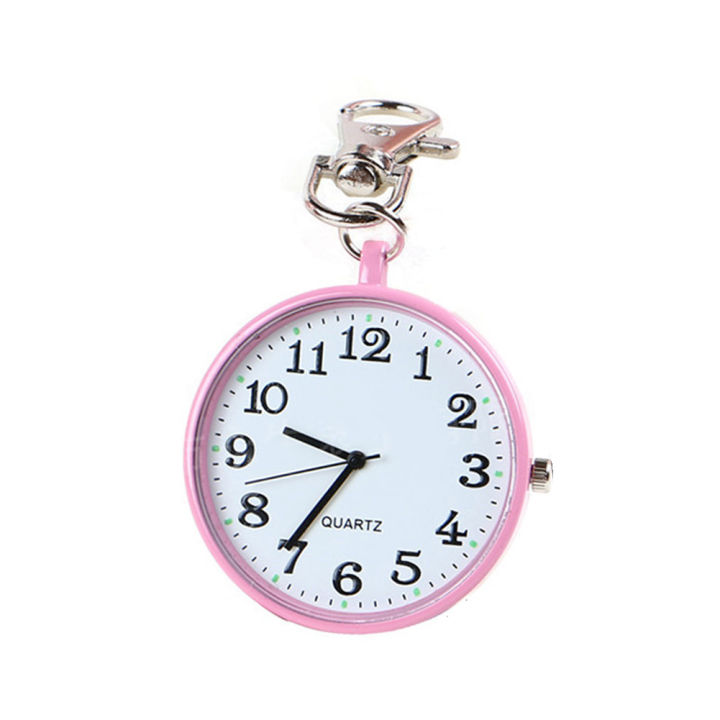 Fashion Unisex Round Dial Quartz Analog Nurse Medical Keychain Pocket ...