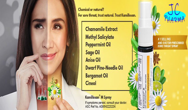 Authentic Kamillosan M Throat Spray Solution, Anti-inflammatory , 15ml ...