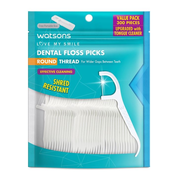 WATSONS Round Thread Dental Floss Picks W PortableBox 300S | Lazada