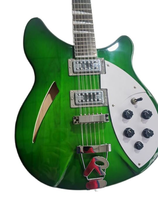 Custom 12-Strings Rickenbacker 360 Green Electric Guitar Semi Hollow ...