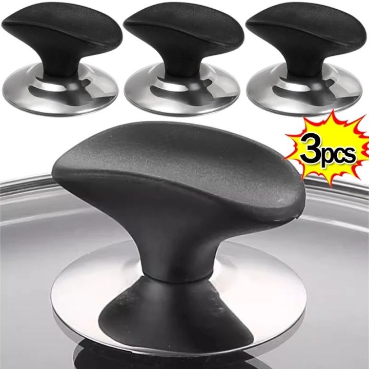 3pcs Universal Pan Lid Handle Replacement Pot Cap Handgrip Knob Cover ... 3pcs Universal Pan Lid Handle Replacement Pot Cap Handgrip Knob Cover ...