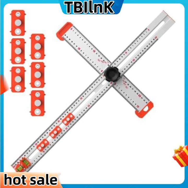 2-In-1 Drilling Positioning Ruler Square Woodworking Ruler, Cabinet ...