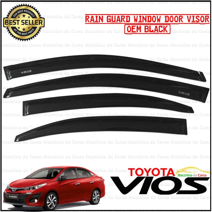 Toyota Vios 2018-2023 4TH GEN Prime OEM Black Type Rain Guard Window ...