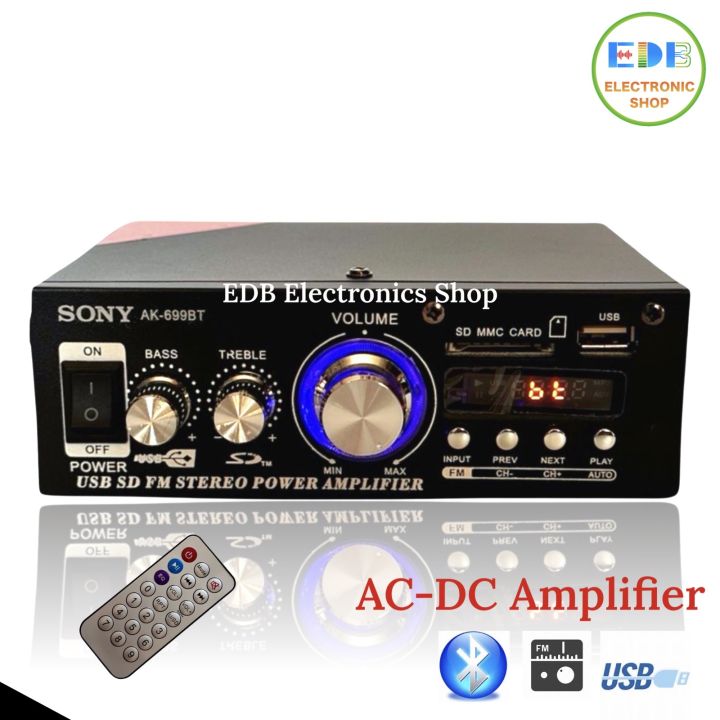 AC-DC Amplifier AK-699BT 220VAC to 12V DC Amplifier with BT / FM / USB / SD Card | Lazada PH