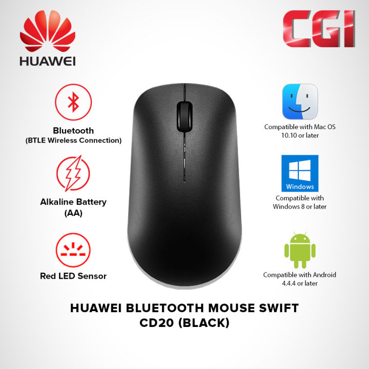 Huawei Bluetooth Mouse Swift CD20 (Black) | Lazada