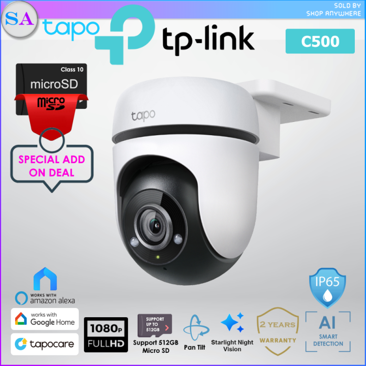 TP-Link Tapo C500 CCTV Pan Tilt AI Outdoor Home WiFi Network Security ...