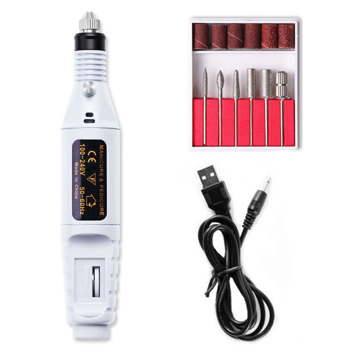 【presale】Electric Nail Drill Machine Nail Polish Set USB Plug Set 6 ...
