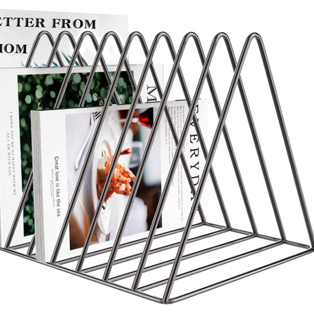 Bookshelf Desk Magazine Book Organizer Triangle Files Display Rack ...