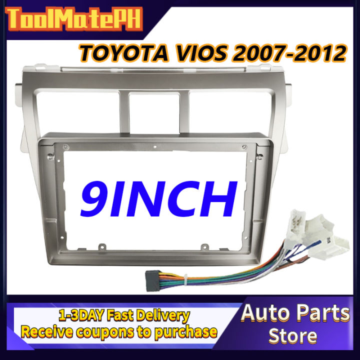 2 DIN Car Stereo Radio panel dash board fit for TOYOTA Vios 2007-2012 9 ...