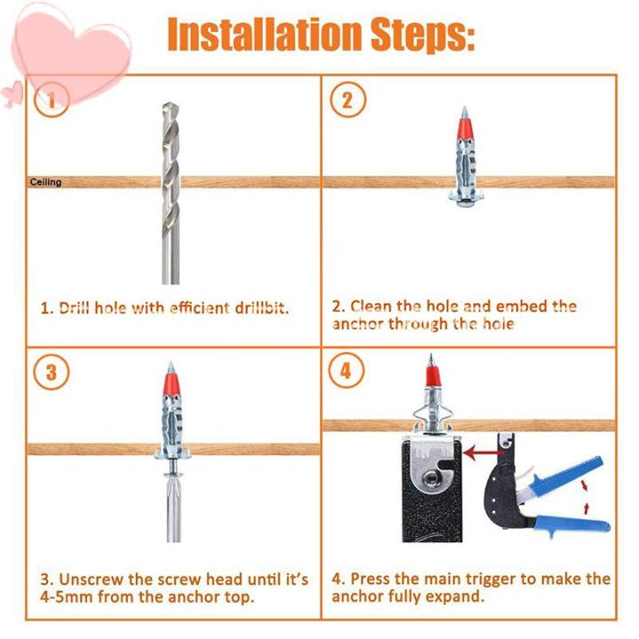 CNABPC 10Pc Heavy Duty Molly Bolt Hollow Drive Wall Anchor Screws Kit ...