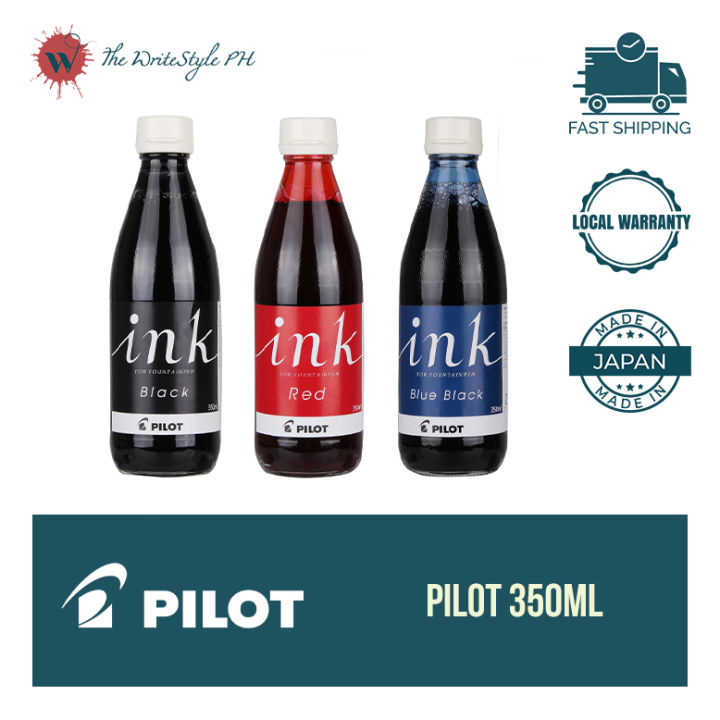 Pilot Fountain Pen Ink 350ml (Black/Blue Black/Red) | Lazada PH