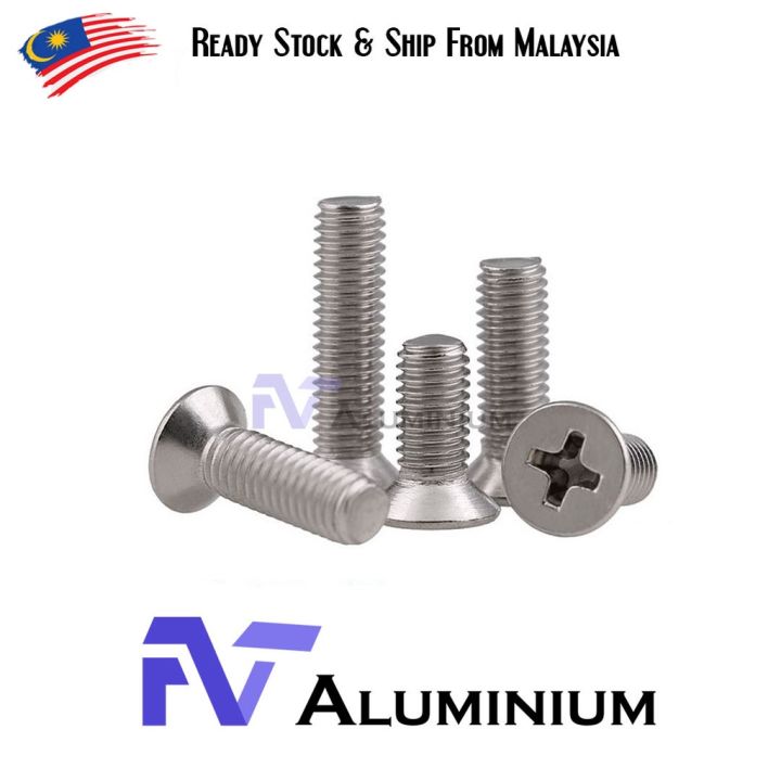 M3 M4 M5 M6 M8 Philip CSK Cross Recessed Phillips Countersunk Flat Head Screw Stainless Steel ...