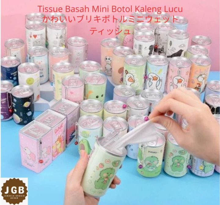 Tisu Basah Kaleng Mini Karakter Isi 30 Lembar - Tissue Basah Mini ...