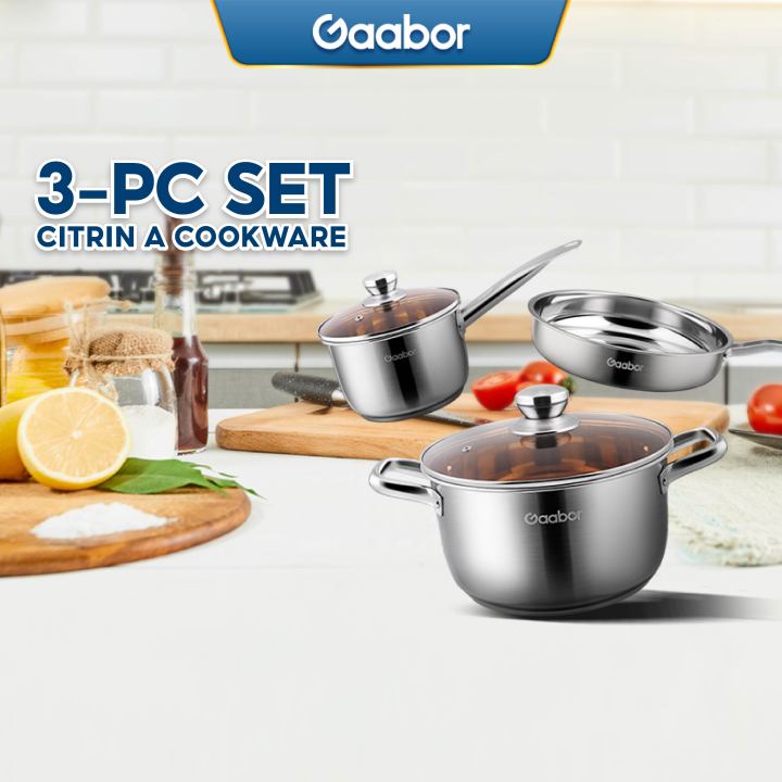 Gaabor Citrin Cookware 3-Piece Non stick Set | Lazada PH