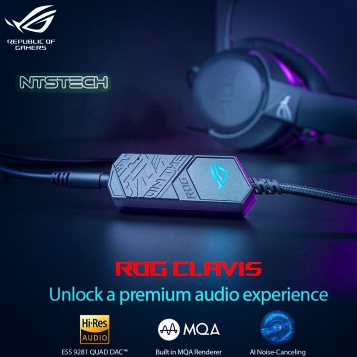 🛒 ASUS ROG Clavis USB-C Gaming DAC (ESS 9281 QUAD DAC™ amplifier, AI ...