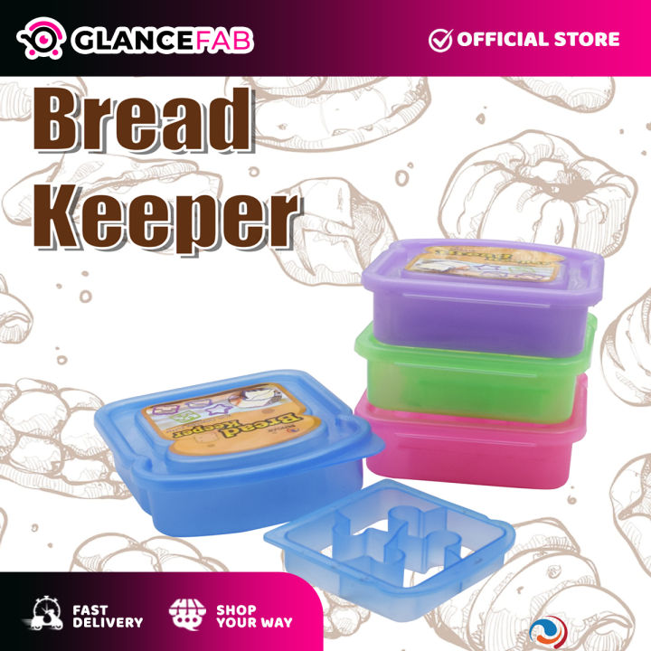 Bread Keeper with Collectible Cutter Bread Container-Plastic Storage ...