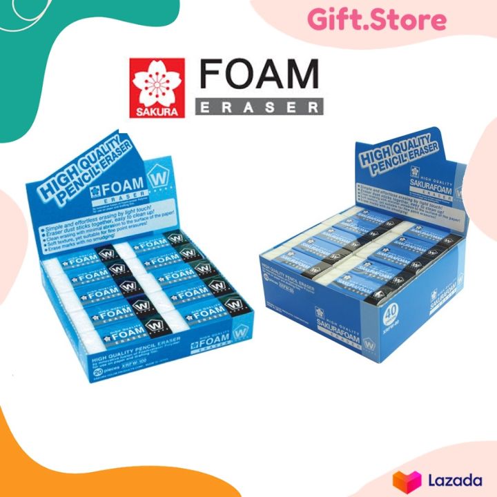 ยางลบโฟม SAKURA Foam Eraser ยกกล่อง | Lazada.co.th