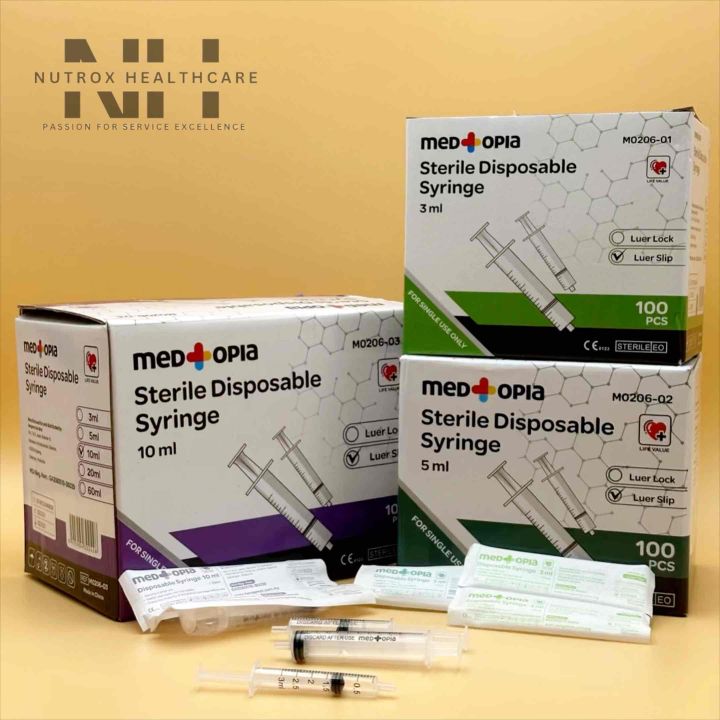 Medtopia Sterile Syringe Luer Lock / Luer Slip with multiple sizes ...