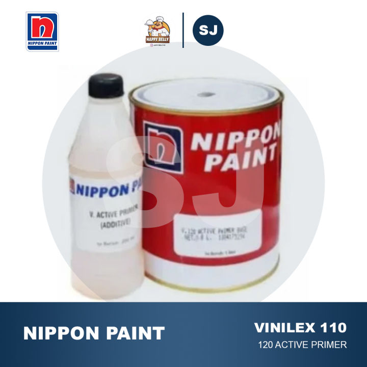 Cat dasar Galvanis Nippon paint Vinilex 120 active primer 1 ltr set | Lazada Indonesia