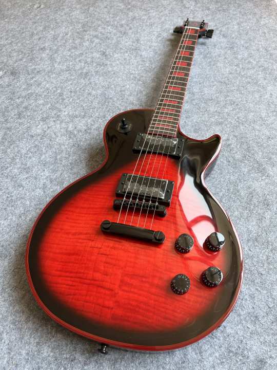 Gibson Les Paul Custom Red Flame Maple Top Electric Guitar Red ...