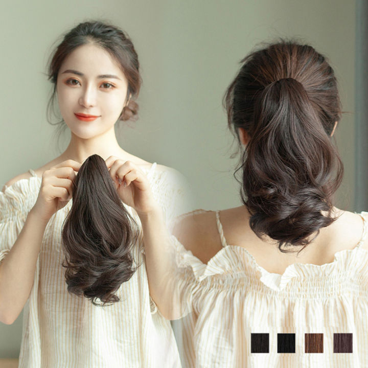 【COD/READY】28CM Long Curly Ponytail Wig️ With Claw Clip Hair Extensions ...