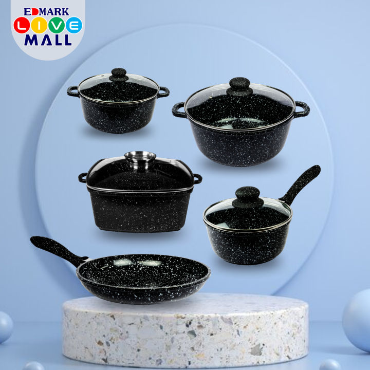 Edmark Marble Non Stick Cookware sets | Lazada PH